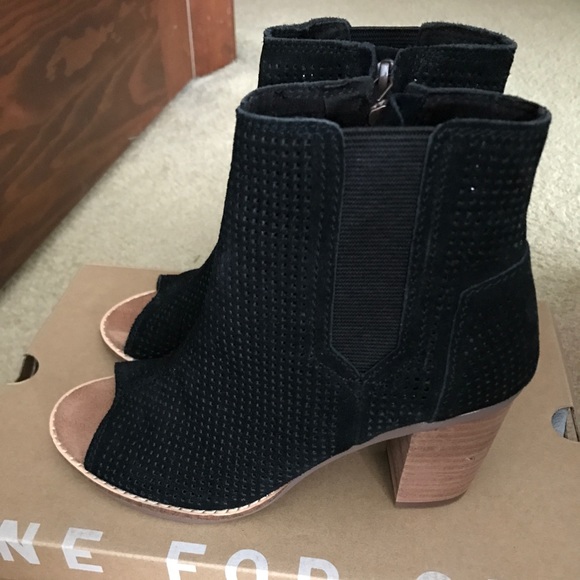 Toms | Shoes | Majorca Peep Toe Black Suede Platform | Poshmark